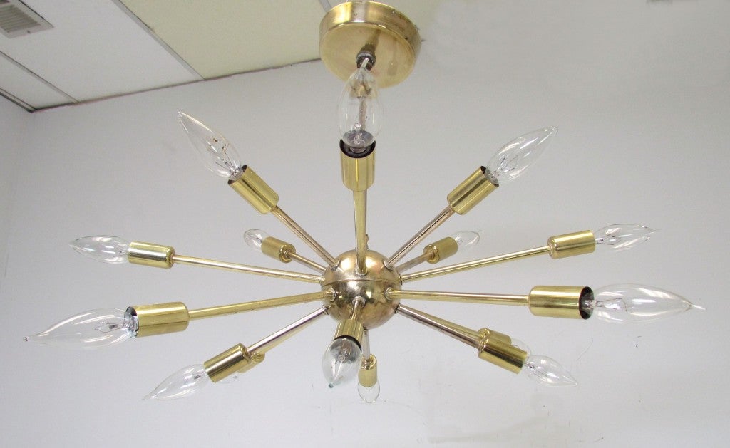 Mod Atomic Sputnik Chandelier Light Fixture with Sixteen Arms at 1stDibs