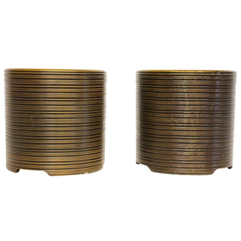 Pair of Bronze Planters at 1stDibs
