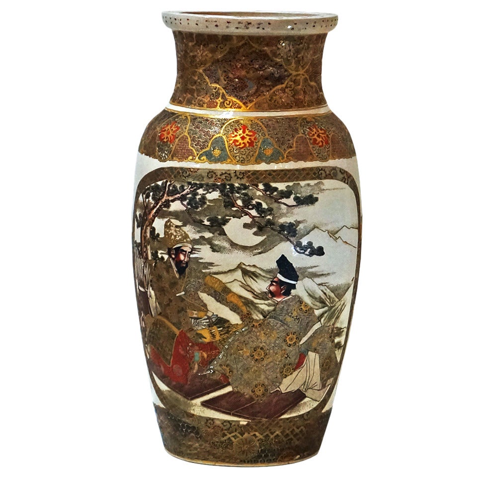 19th Century Japanese Satsuma Samurai Vase at 1stDibs