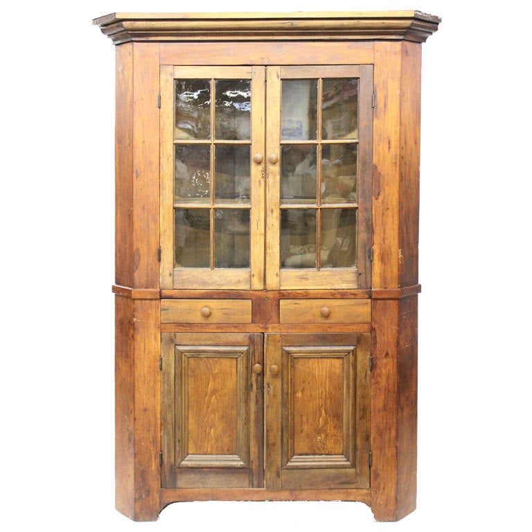 Primitive Corner Cupboard at 1stDibs