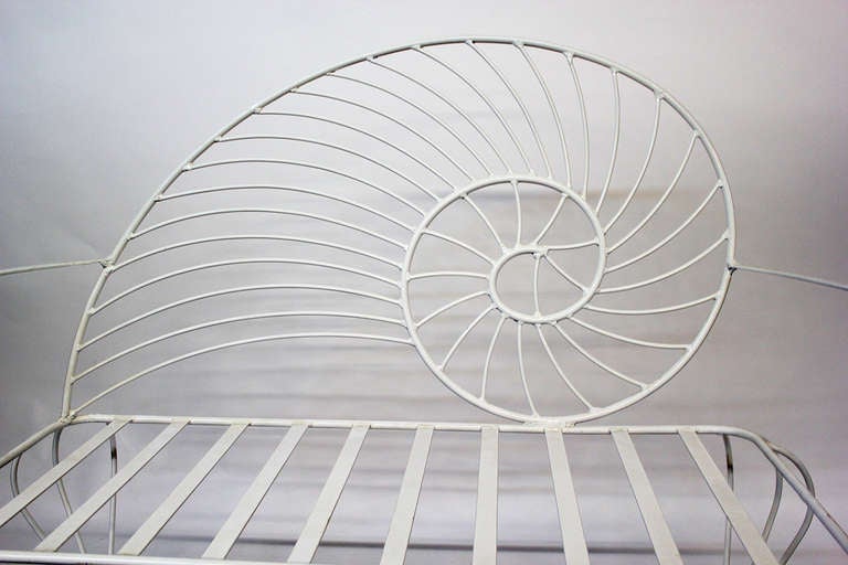 19th Century Wrought Iron Seashell Garden Bench at 1stDibs