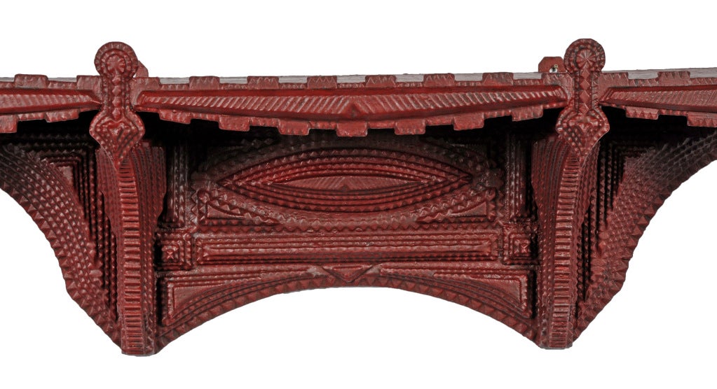 Fine Painted Tramp Art Shelf at 1stDibs