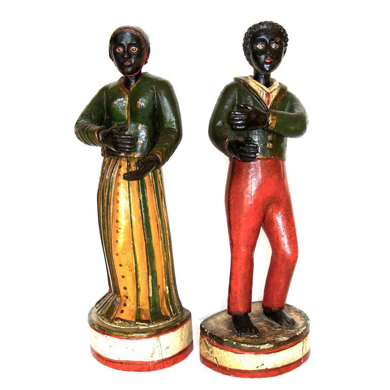 Exceptional Pair Carved Fanciful Figures at 1stDibs