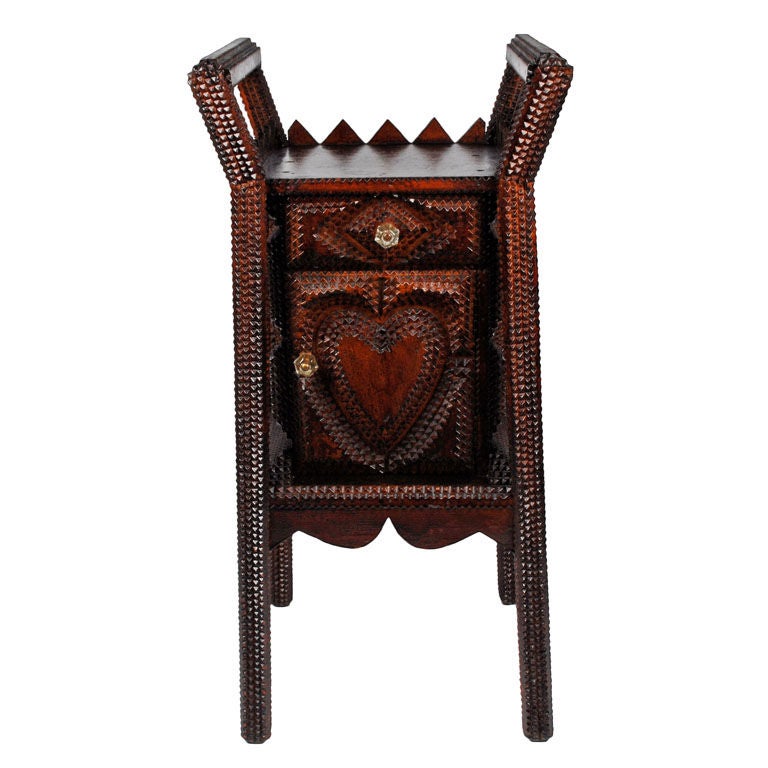 Charming Tramp Art Heart Stand at 1stDibs