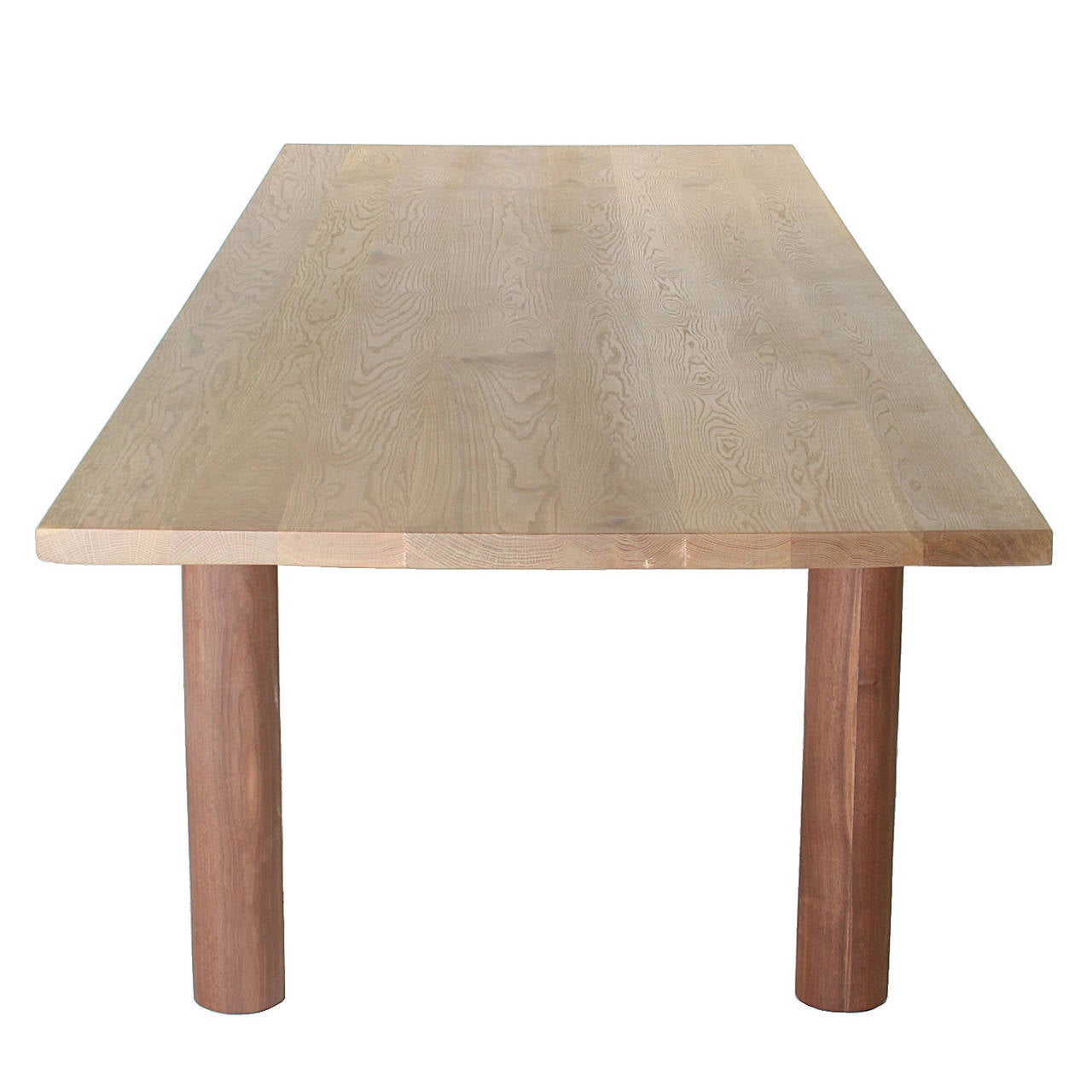 Oak Dining Table with Walnut Base By Thomas Hayes Studio at 1stDibs