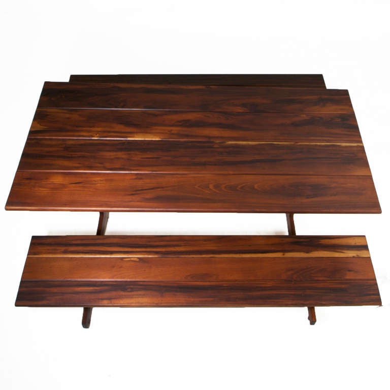Organic Modern Brazilian Solid Imbuia Oca Dining Table by Sergio ...