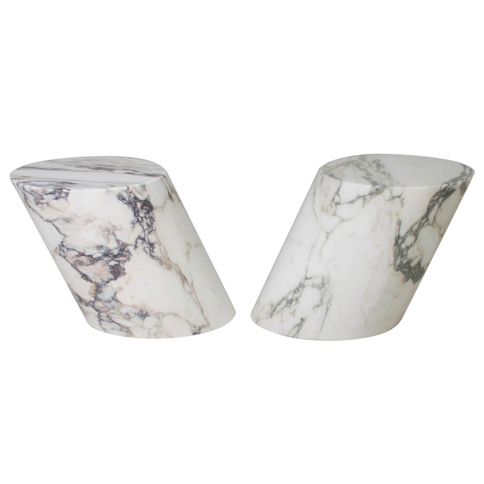 Pair of "Stump" Marble Side Tables by Lucia Mercer for Knoll at 1stDibs