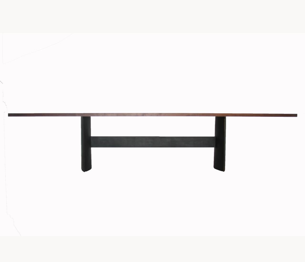 Custom Walnut Dining Table With Solid Brass Inlay At 1stdibs Brass Inlay Dining Table Brass