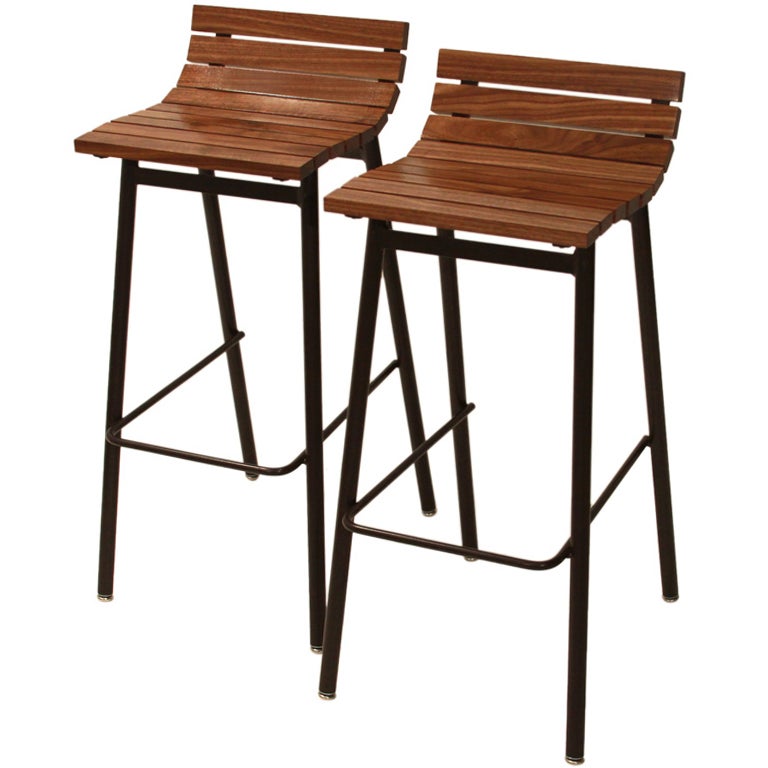 The Slat Bar Stool in Walnut by Thomas Hayes Studio at 1stDibs