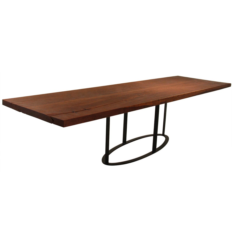 Custom solid Sucupira wood dining table by Thomas Hayes Studio at 1stDibs