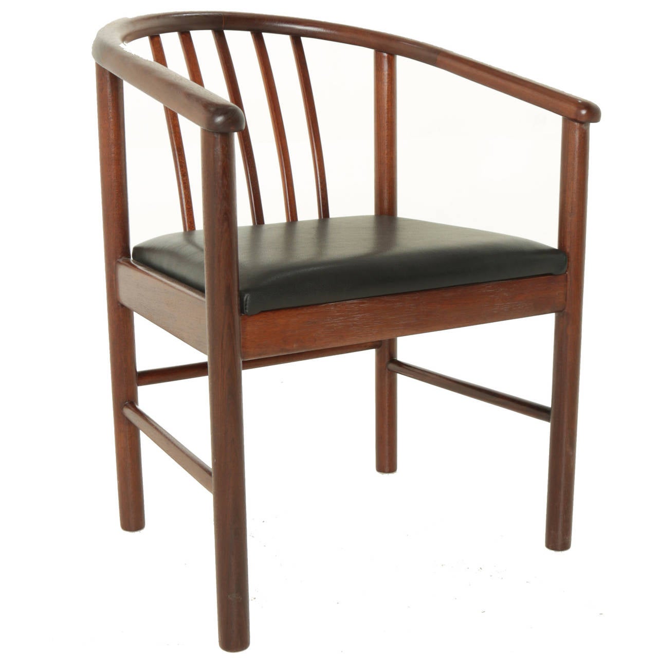 Brazilian curved single side chair with leather seat at 1stDibs