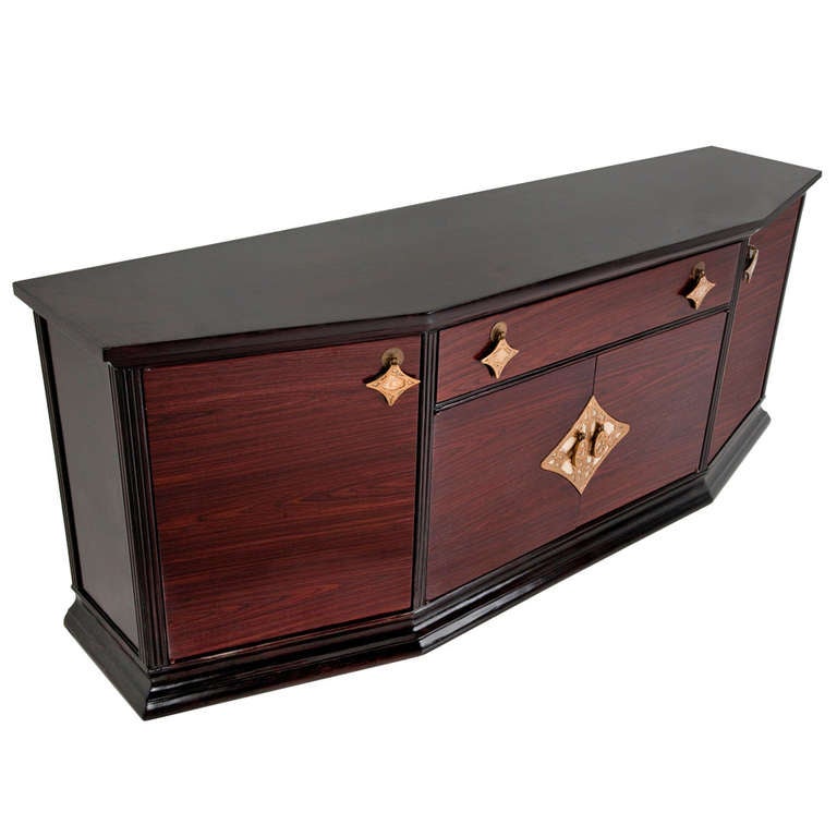 Angular Pepe Mendoza Mahogany Cabinet with Rosewood Doors at 1stDibs