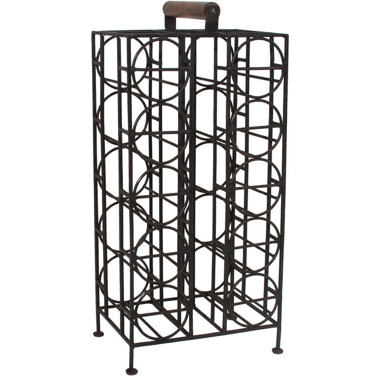 Arthur Umanoff Vintage Iron Wine Rack at 1stDibs