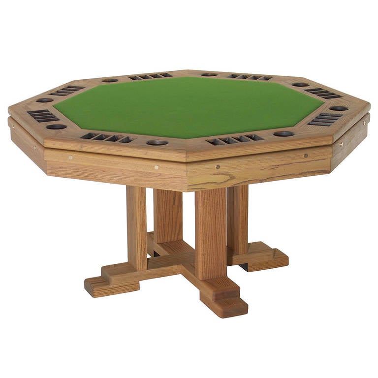 Smoked Oak Poker Table at 1stDibs