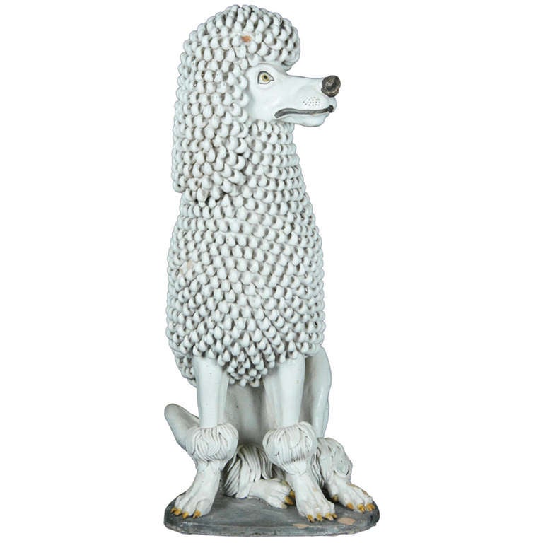 Large Italian Ceramic Poodle at 1stDibs