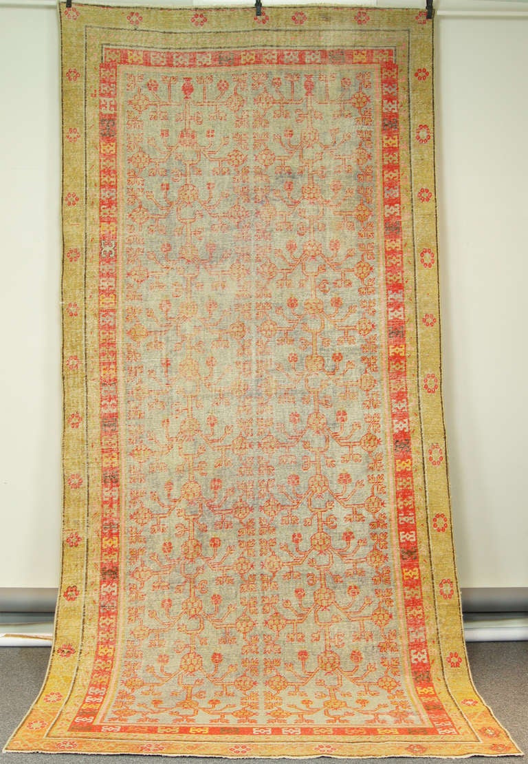 Brilliantly Colored Old Samarkand Rug at 1stDibs