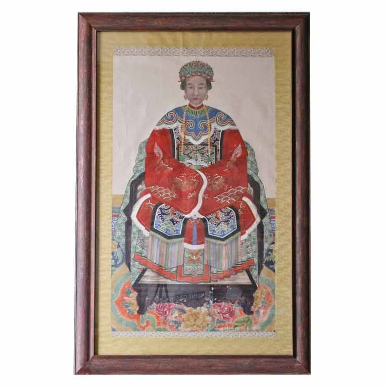 Large Framed Chinese Ancestral Portrait For Sale at 1stDibs | chinese ...