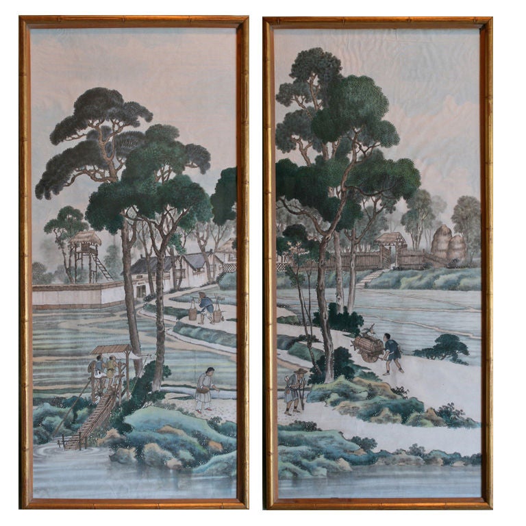 Pair of Chinese Paper Panels at 1stDibs