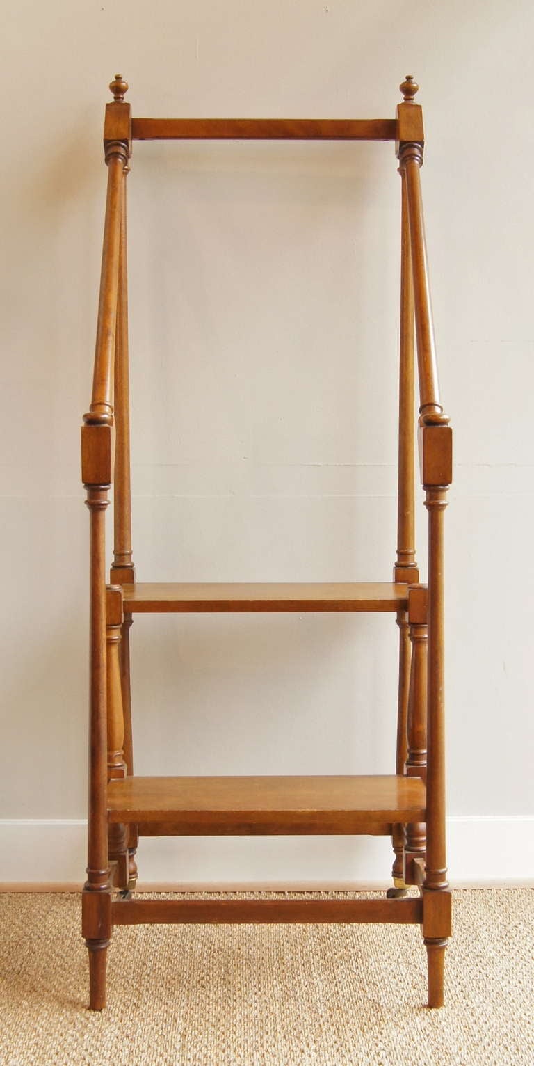 Mahogany Library Steps at 1stDibs