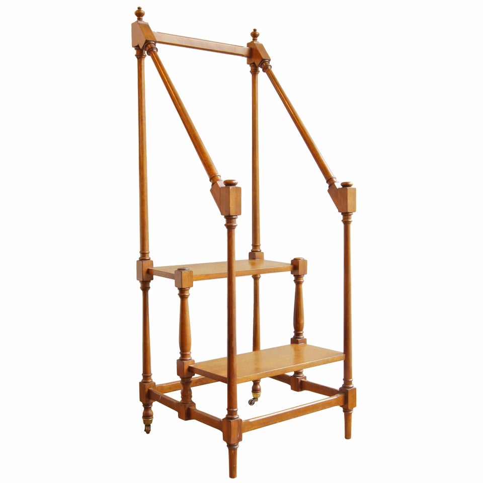 Mahogany Library Steps at 1stDibs