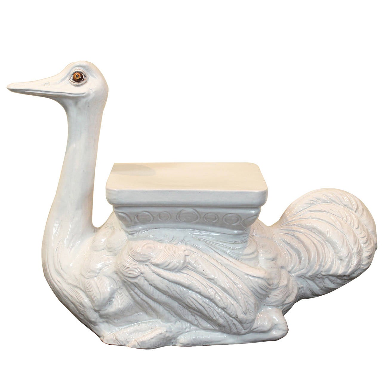 Italian Ceramic Ostrich Garden Seat at 1stDibs