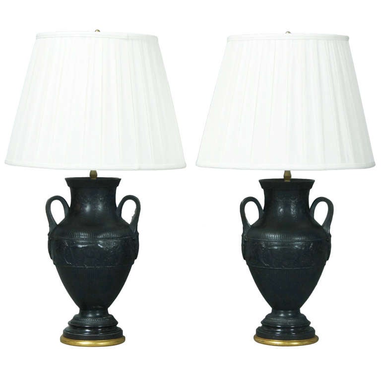 Pair of Classically Inspired Cast Metal Table Lamps at 1stDibs