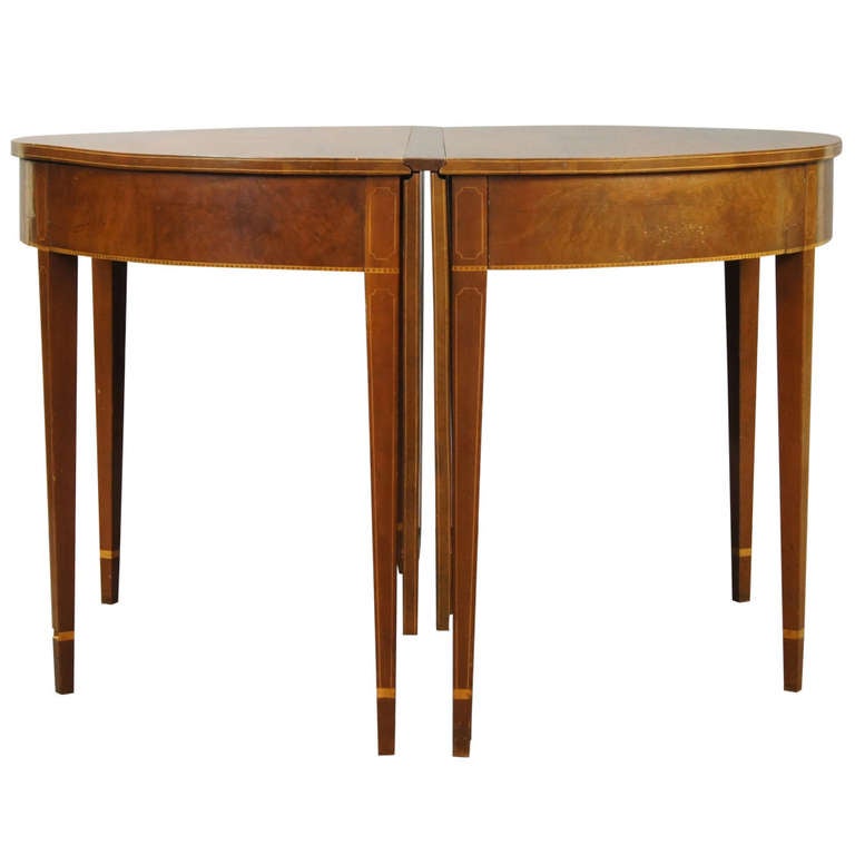 Federal Style D-End Dining Table at 1stDibs | d end dining table, d end ...