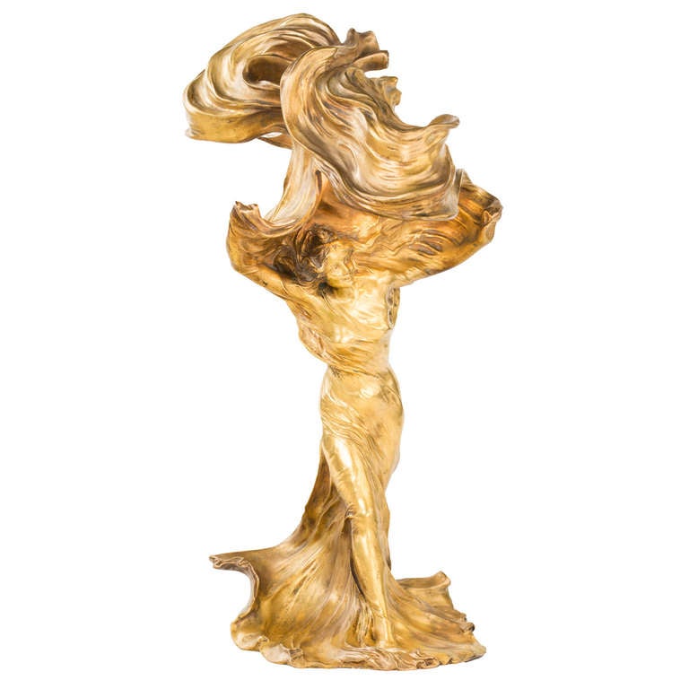 Art Nouveau Sculptural Lamp "Loïe Fuller" by, François-Raoul Larche at ...