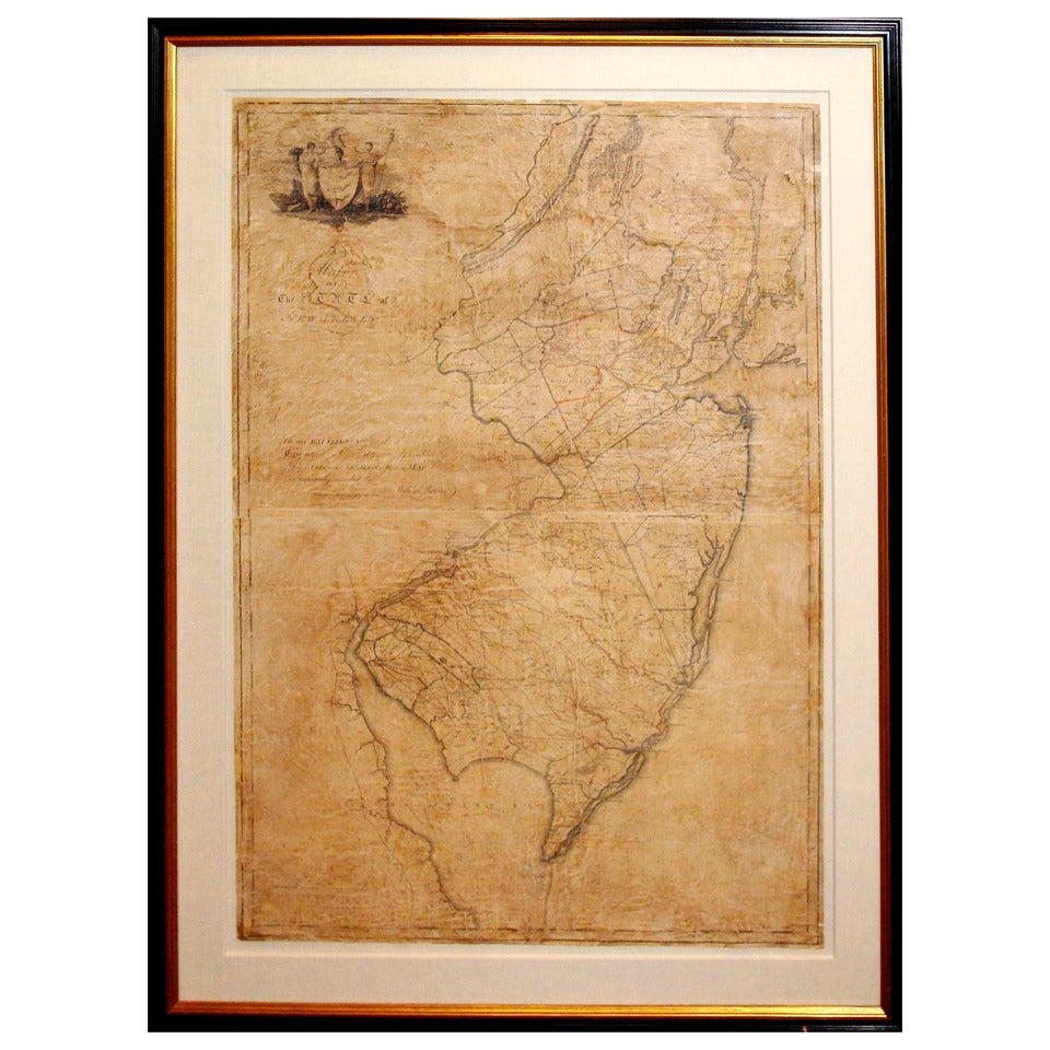 Watson's Wall Map of New Jersey at 1stDibs