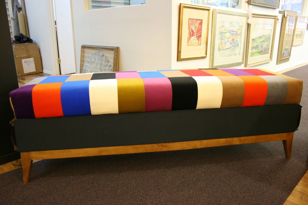 Mid-Century Italian Patchwork Bench by Jacques Bencer at 1stDibs