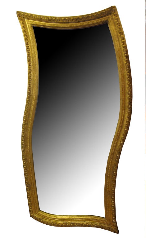 Vintage Curved Surrealist Wood Frame Mirror at 1stDibs | curved frame ...