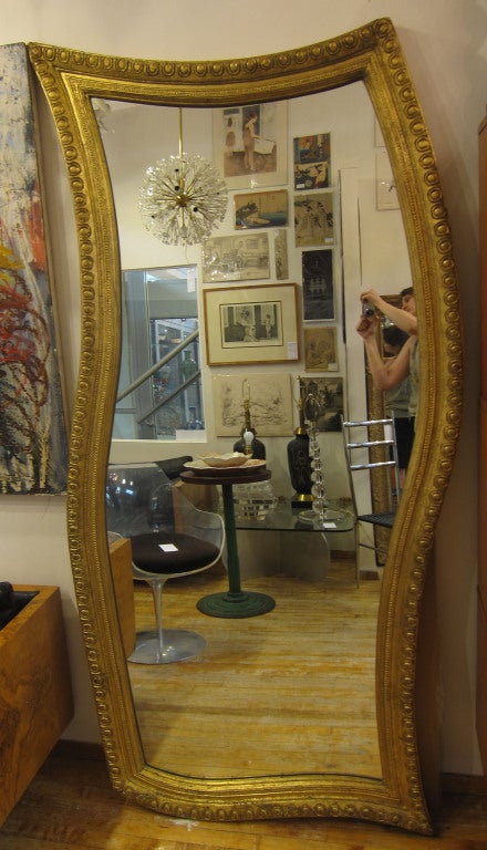 Vintage Curved Surrealist Wood Frame Mirror at 1stDibs | curved frame ...