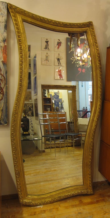 Vintage Curved Surrealist Wood Frame Mirror at 1stDibs | curved frame ...