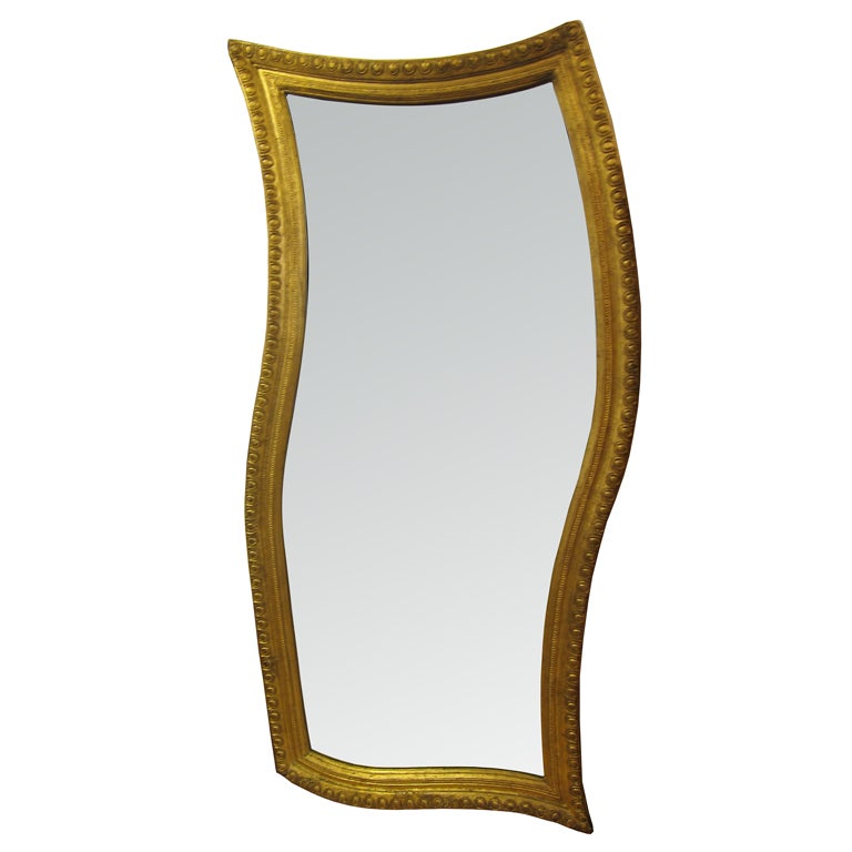 Vintage Curved Surrealist Wood Frame Mirror at 1stDibs | curved frame ...