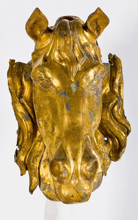 Antique Horse Bust Livery Stable Trade Sign in Gilt Metal at 1stDibs ...