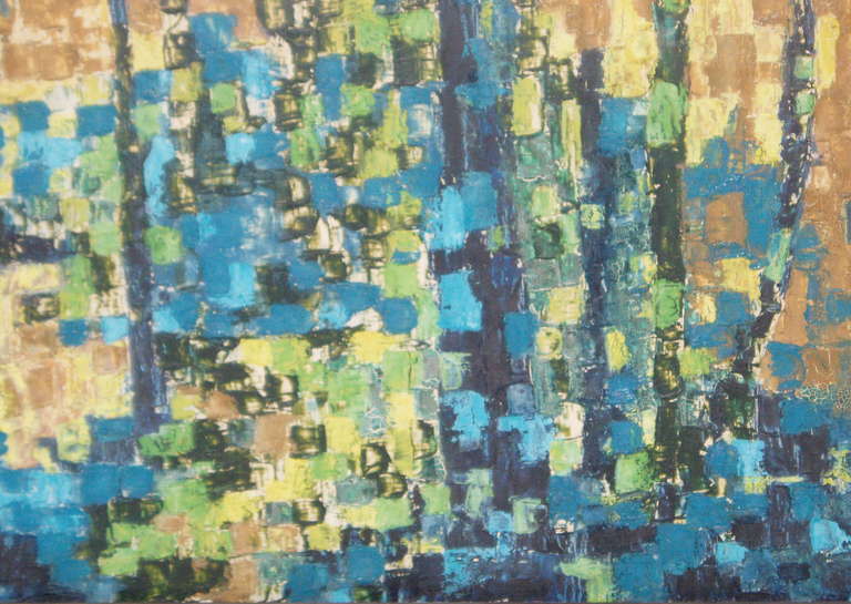 A Mid Century Abstract Painting Signed Barton at 1stDibs | barton ...