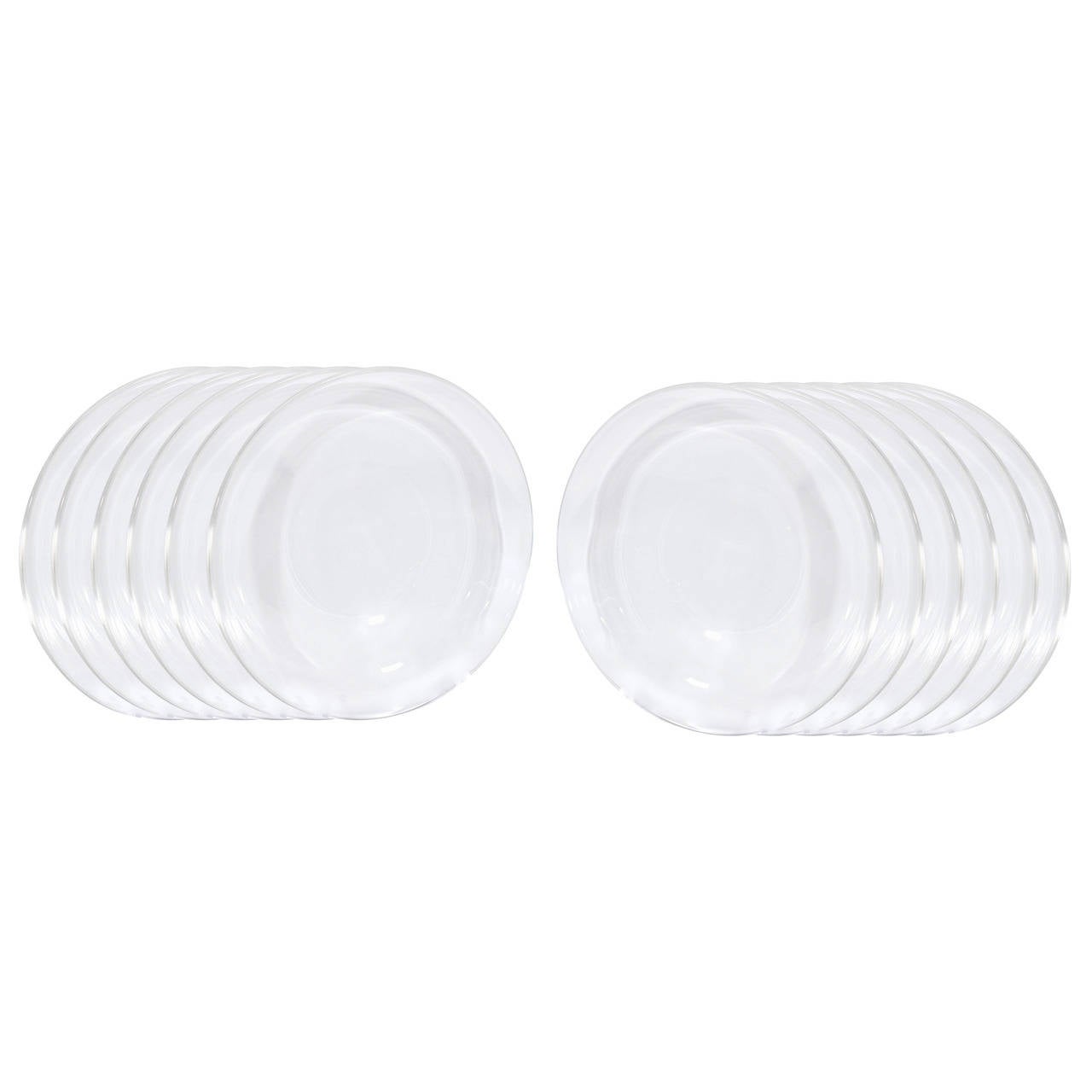 Set of 12 Signed Steuben Clear Glass Dinner Plates at 1stDibs | steuben ...