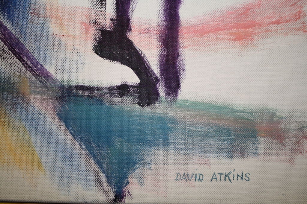 David Atkins Mid Century Abstract Oil Painting on Canvas at 1stDibs