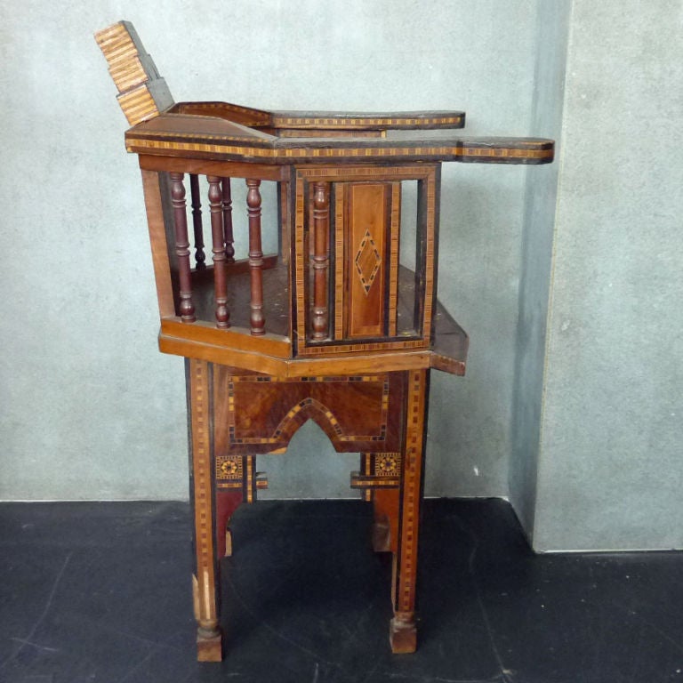 Elaborate Wood Veneer Inlay Chair from Turkey For Sale at 1stDibs