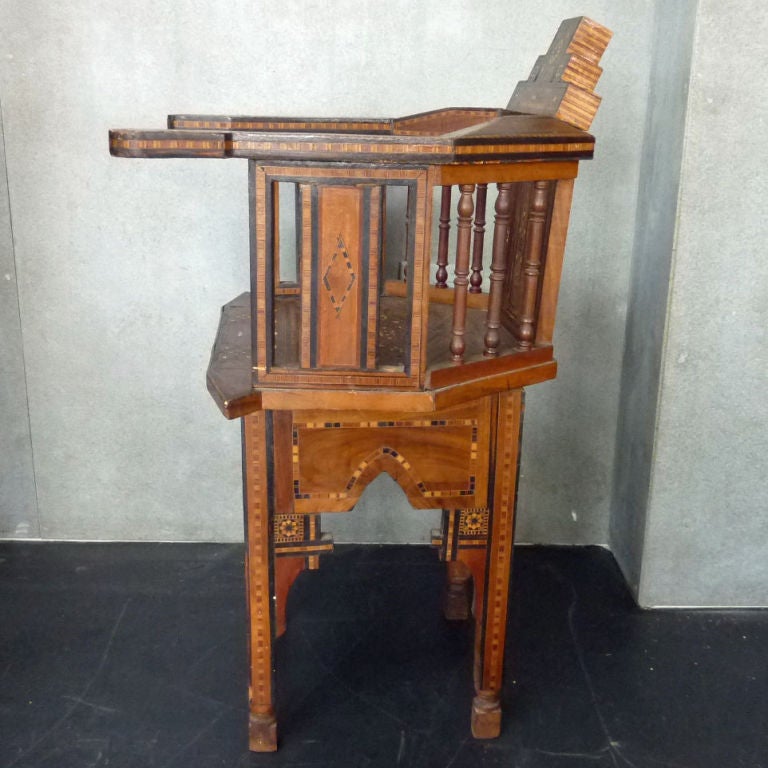 Elaborate Wood Veneer Inlay Chair from Turkey For Sale at 1stDibs