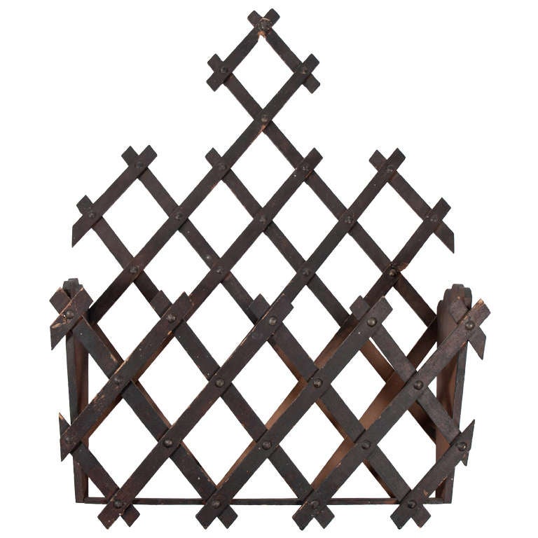 Lattice Wall-Mounted Magazine or Book Holder For Sale at 1stDibs