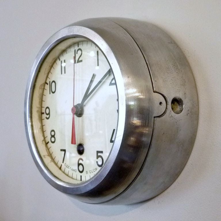 Vintage Cast Aluminum Russian Ship Clock at 1stDibs