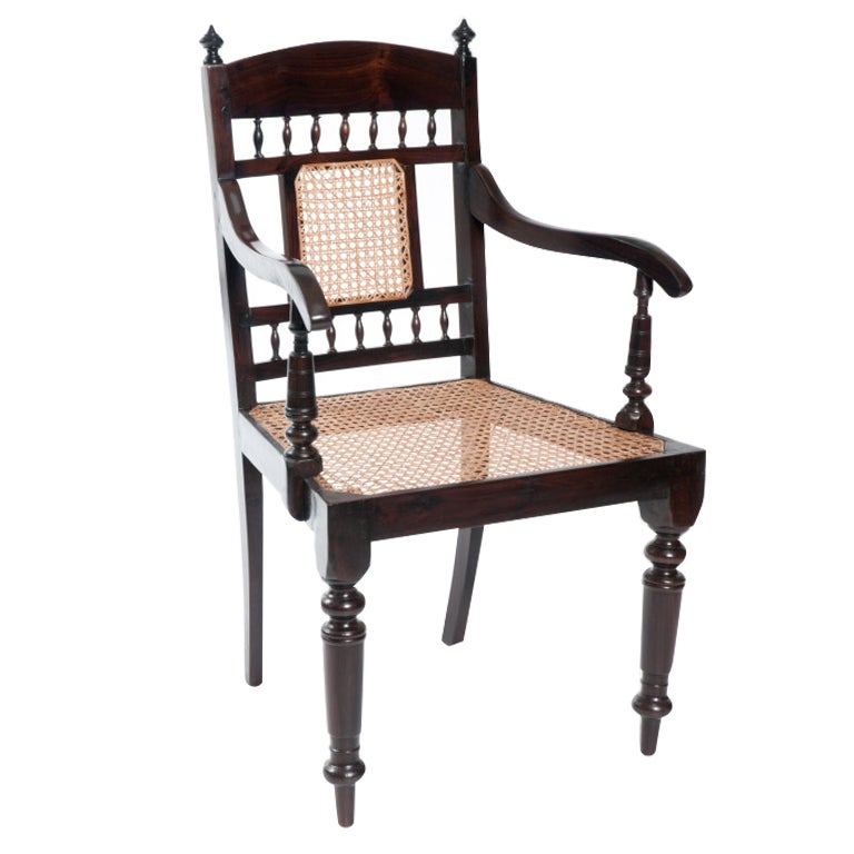 Anglo-Indian Rosewood Arm Chair at 1stDibs