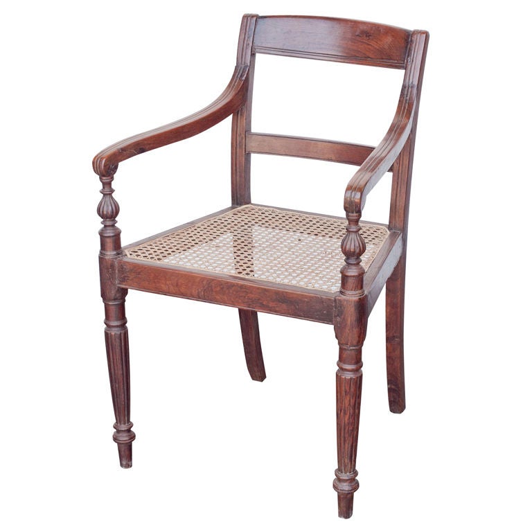 Anglo-Indian Teak Arm Chair at 1stDibs