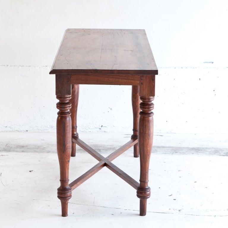 Colonial Jackfruit Wood Console Table For Sale at 1stDibs