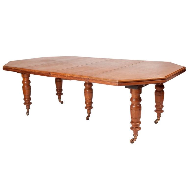 British Campaign Dining Table with Leaves For Sale at 1stDibs
