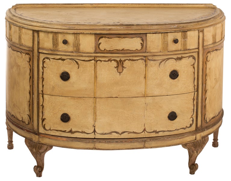 Hepplewhite Style Demilune Commode For Sale at 1stDibs
