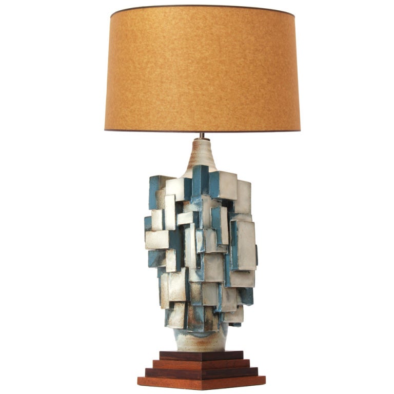 Cubist Ceramic Table Lamp at 1stDibs