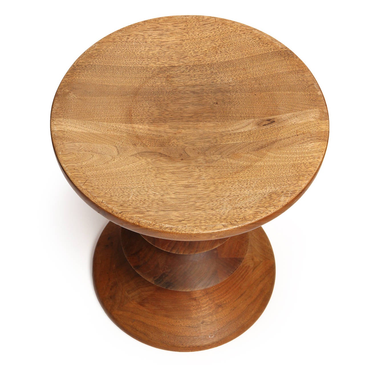 Turned Walnut Stool by Charles and Ray Eames For Sale at 1stDibs