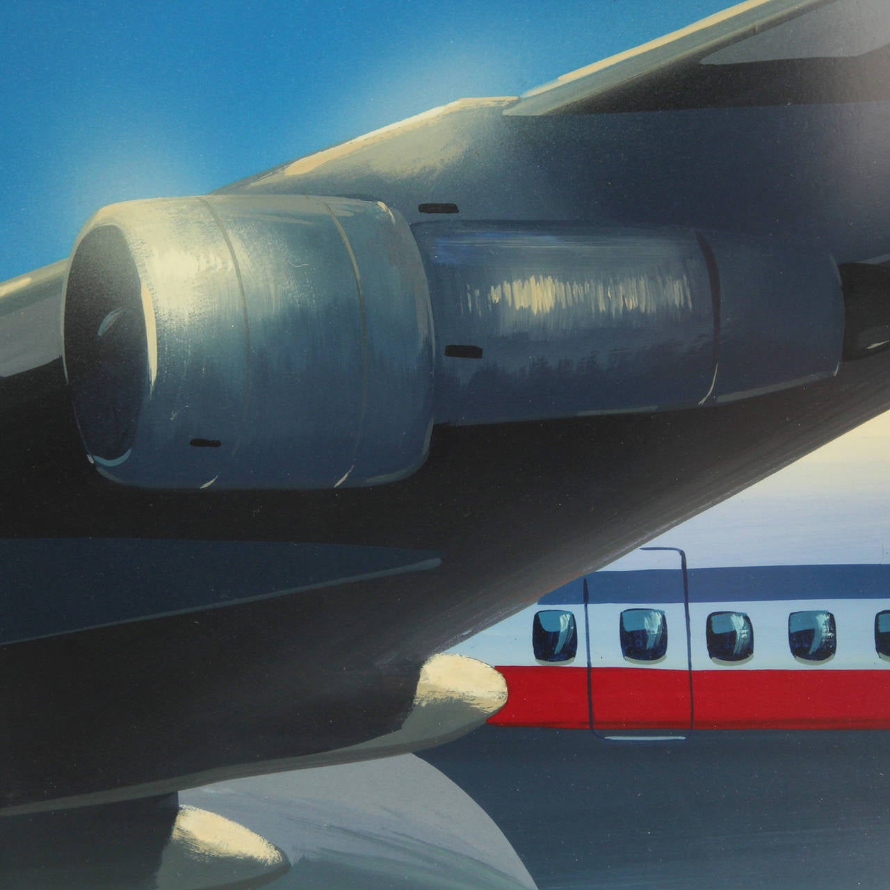 Three-Part Aircraft Painting For Sale at 1stDibs